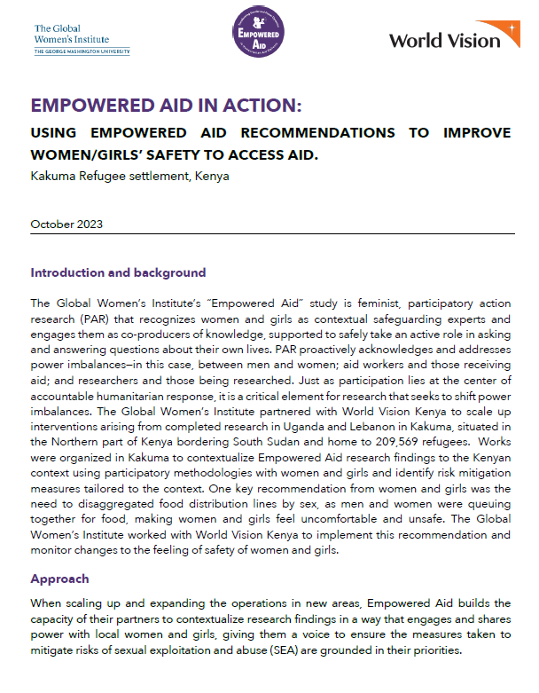 Case Study Library | Empowered Aid | The Global Womens Institute | The ... Case Study Library | Empowered Aid | The Global Womens Institute | The ...